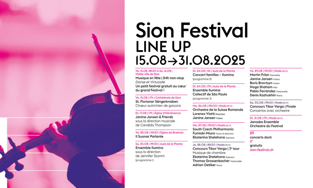 Sion Violon Musique | Line Up Sion Festival 25 FR - Sion Violon Musique